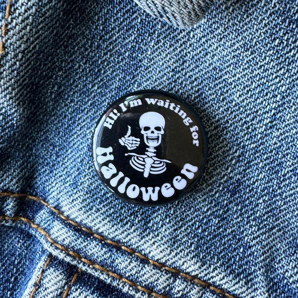 Skeleton Halloween 1" Round Button – Steel Petal Press